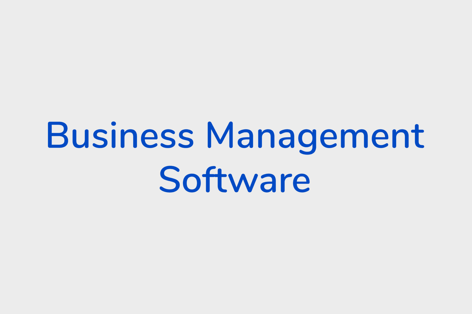What is business management software?